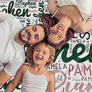 Custom Blanket, Personalized Throw Blankets, 30 x 40 Inches, Gift for Best Friend w/Word Art Names, 8 Colors & Fonts, Baby Receiving Flannel Blanket for Kids, Couples, Adults, Family