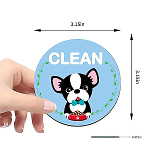 MORCART Dishwasher Magnet Clean Dirty Sign Indicator, Cute Universal Double Sided Dish Washer Refrigerator Magnet, Funny Cat Dog Design