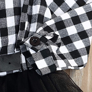 Goodplayer Little Kids Baby Girl Dresses Red Plaid Tutu Skirt Party Princess Formal Outfit Clothes (4-5 Years, White #a)