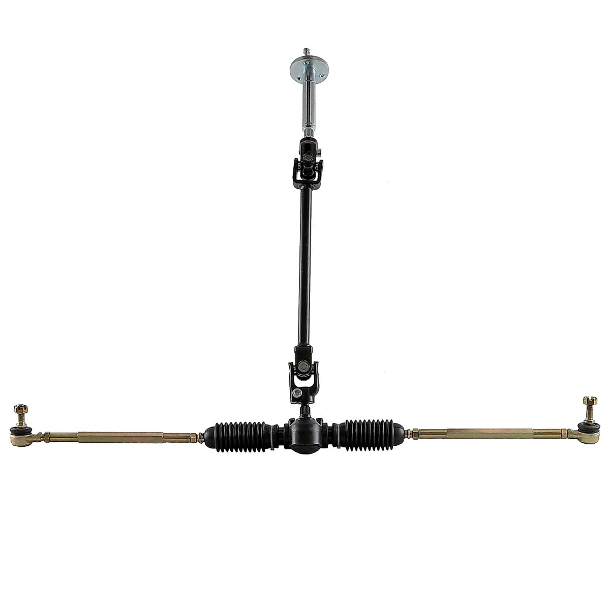 YC Yier Front Steering Wheel Tie Rod Kit Gear Rack Pinion Shaft & 3 Stud Wheel Hub Steering Spindle Knuckle & 13x5.00-6 Wheels Tires DIY Parts for Go Kart Go Cart Golf Cart ATV Quad Buggy Drift Trike