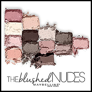 Maybelline The Blushed Nudes Eyeshadow Palette, Includes 12 Pigmented Shades and 2 Double Ended Eye Makeup Applicators, 1 Count