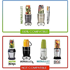 New Blender Cup and Blade Replacement Parts 32oz Cup and Extractor Blade and 2 Rubber Gaskets 4-Piece Compatible with NutriBullet High-Speed Blender/Mixer System 600W/900W Series