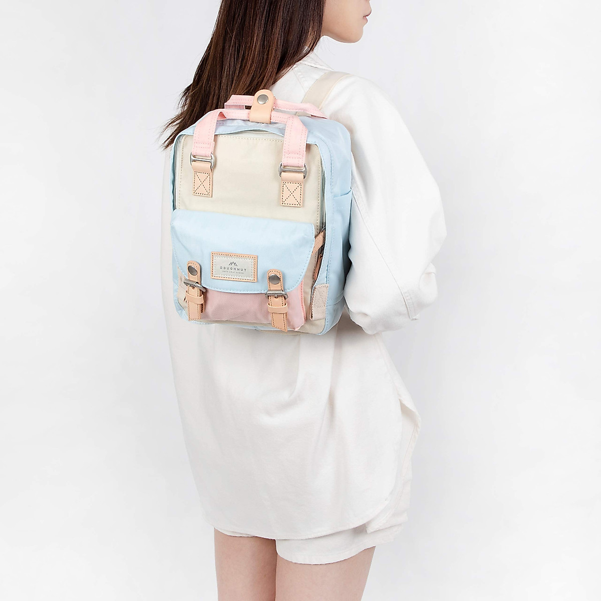 Doughnut Macaroon Mini Cream Iceberg Sakura Unicorn Dream 7L Travel School Ladies College Girls Lightweight Casual Daypacks Bag Small Backpack (SAND)