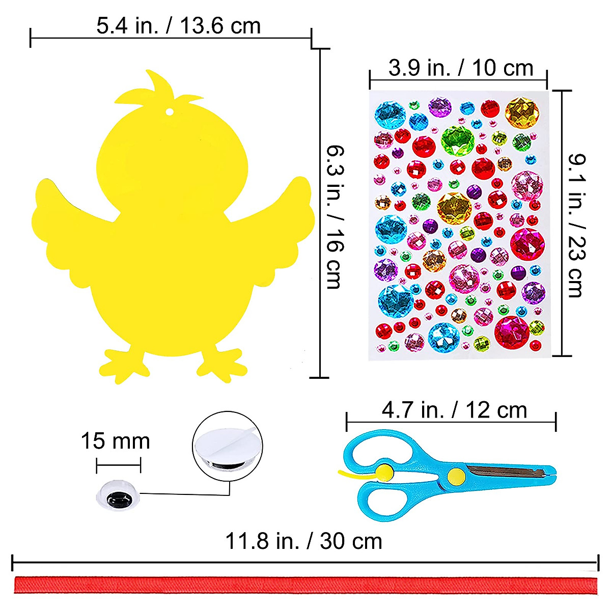Winlyn 24 Sets Easter Decorations DIY 3D Chick Hatching from Egg Ornaments Easter Craft Kits Foam Easter Stickers Pom-poms Googly Eyes for Kids Party Favors Spring Classroom Activity Art Project