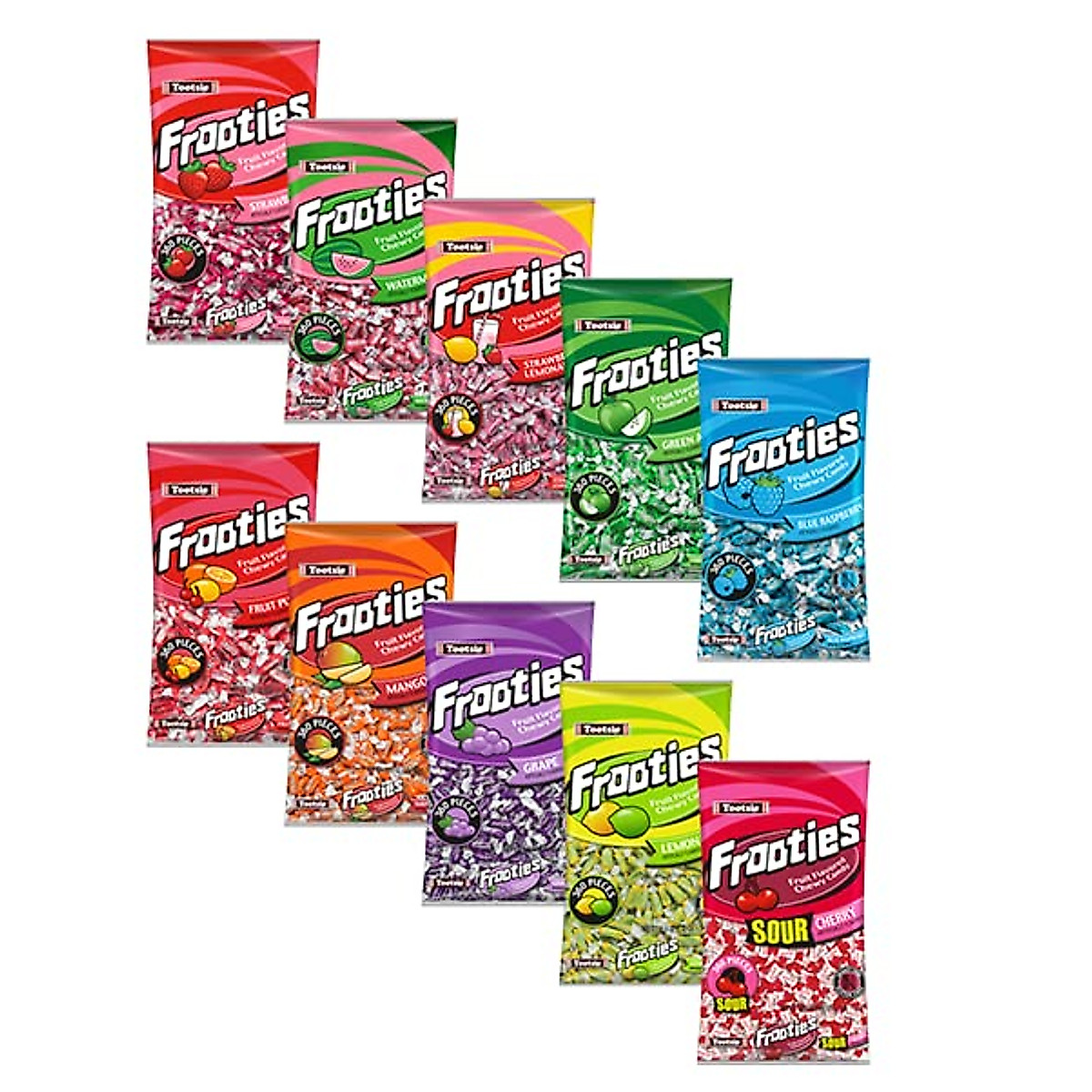Tootsie Frooties Taffies - All 10 Fruit Flavors Variety Mix By Snackadilly (1.5 Lb Bag)…
