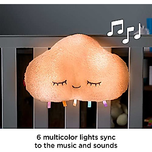 Fisher Price Baby Sound Machine Twinkle & Cuddle Cloud Soother Crib-Attach Plush with Lights for Infant to Toddler