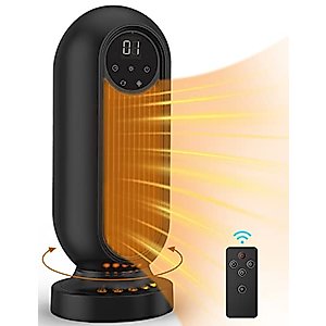 Gabless Space Heater, Portable Electric Space heater 1500W Oscillating Tower Heater with 3 Modes, Fast Heating Ceramic Heater with Remote Control, 12H Timer for Home Bedroom Office Indoor Use
