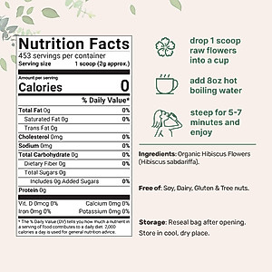 Micro Ingredients Organic Hibiscus Flowers, 2lbs (450+cups) | Flor de Jamaica, Loose Leaf Tea for Hibiscus Tea Bags | Cut & Sifted Dried Leaves | Caffeine Free, Non-GMO, No Sugar