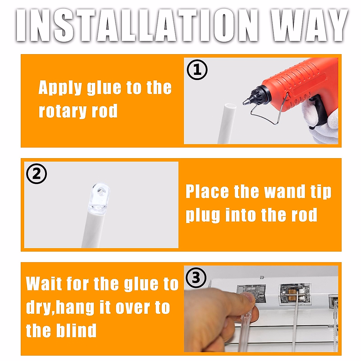 LifCratms 12Pcs Hardware Tilt Wand Tip, Transparent Repair Interior Window Blind Tilt Wand Tip for Broken Horizontal Blind Tilt Wand Vertical Blinds Replacement Parts