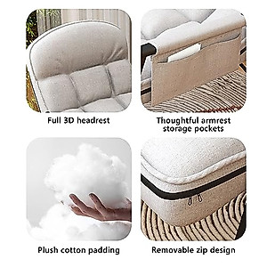 Adult Rocking Chair Adjustable Back Recliner Chair for Living Room Patio Balcony,Glider Rocker Upholstered Armchair, Sturdy Metal Frame,Modern Leisure Chair (Color : Dark Grey)