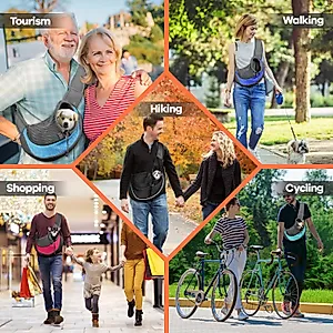 YUDODO Pet Dog Sling Carrier Large Pocket Adjust Strap Anti-Falling Design Breathable Mesh Travel Safe Sling Bag Carrier for Dogs Cats