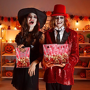 Pajean 100 Pcs Halloween Goody Bags,Scary Halloween Candy Bags Bloody Cellophane Bag Halloween Treat Bags Handprint Gift Bags for Horror Zombie Splatter Trick or Treat Party Favors,9.8x6.7 Inch