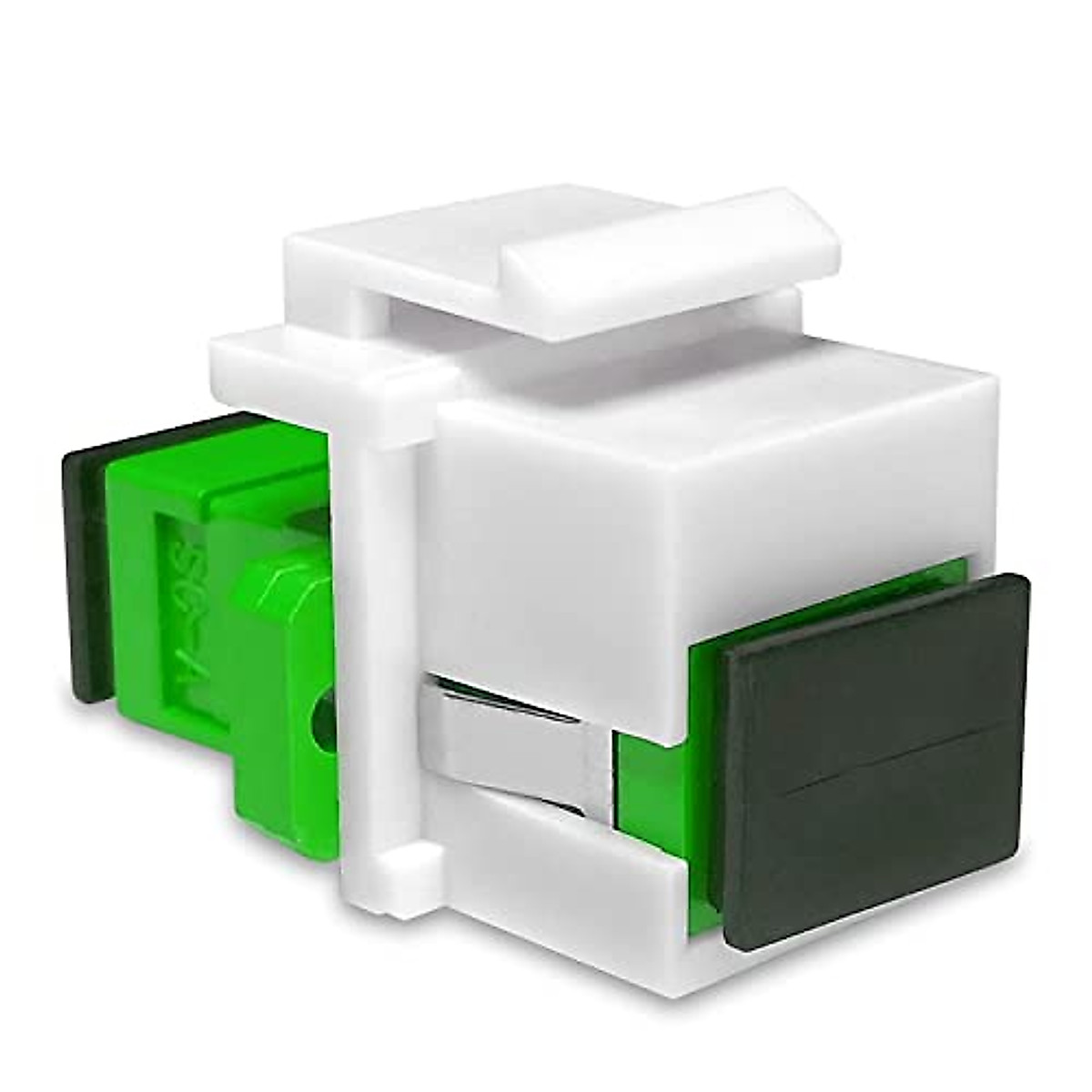 SC to SC Simplex Keystone Fiber Optic Coupler Insert for Wall Plates, Patch Panels, Surface Mount Boxes. (SC APC (Single))