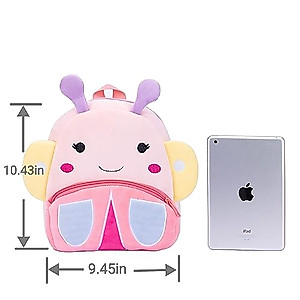 JoyRokaro Toddler Backpack Butterfly Backpack Cute Plush Bag Cartoon 10" Preschool Backpack For 2-6 Years Girls Boys
