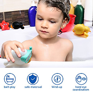 Bath Toys for 1-5 Year Old Boy Girls Gifts,Wind-Up Bathtub Baby Bath Toys for 3-6 Toddlers, Swimming Pool Water Toys for Kids Ages 2-7 Birthday Gifts(3 Pcs)