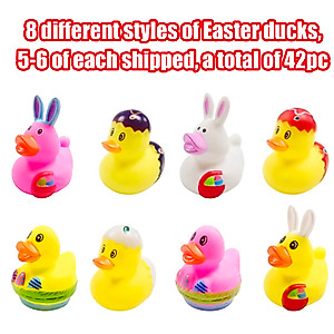 42 Pcs Easter Rubber Ducks,Baby Showers Accessories,Mini 2.16" Bunny Duckies Bath Toys for Kids Fun Bath, Easter Basket Stuffers and Party Favors (Easter)