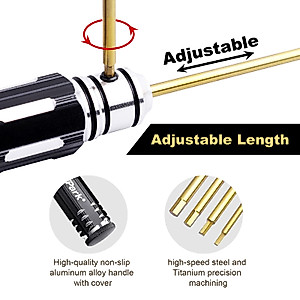 Hobbypark 1.5mm 2.0mm 2.5mm 3.0mm Hex Screw Driver Set Titanium Hexagon Screwdriver Allen Wrench Tool Kit for RC Car Multi-Axis FPV Racing Drone RC Quadcopter Helicopter Models
