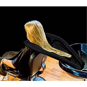 Inflatable Shampoo Funnel Cape for Washing Hair in Any Chair and Basin. Black Portable Tray Device to Use in Salon, at Home, Nursing Home or Hospital to Help Keep Clothes Dry! Pump Included!