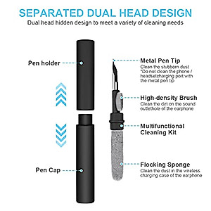 AOMIG Airpod Cleaner Kit, 3 in 1 Earbuds Cleaning kit,Phone Cleaner kit with Soft Brush for Wireless Earphones Bluetooth Headphones Charging Box Accessories, Computer, Keyboard, Camera(Black)