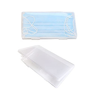 SPEEDWOX Mask Storage Case 2 Pack Portable Mask Case Storage Box Masks Organizer Disposable/Reusable Face Masks Organizer Dustproof Storage Plastic Box with Lid for Mask Pollution Prevention(Clear)