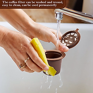 Reusable espresso Capsules Refillable Coffee Pods - Coffee Capsule Filter Compatible With Nespresso Coffee Machines - Replacement for Nespresso Food Grade Coffee Filter Capsule - 6 Pack