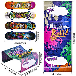 JOYIN 28 Pcs Valentines Day Finger Skateboards with Cards for Kids, Valentine Party Favor, Valentine’s Greeting Cards, Valentine Classroom Exchange Prizes, Holiday Reward Gifts, Finger Skateboard Toys