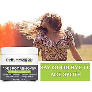 Pink Madison Dark Spot Corrector Best Age Spot Remover Treatment for Face Hands Body Circle 4 Ounce Cream