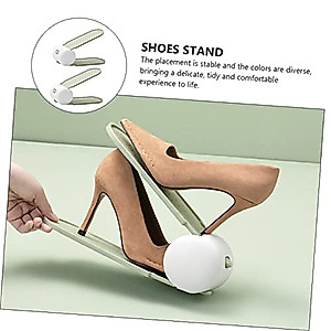 Levemolo 2pcs Shoes Double Bedroom Sandals White Racks Practical Stackable Home for Adjustable Shelf Space High Stacker Organizer Non-Skid Storage Green Slots Clo Low Stands Layer Sneakers