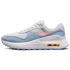 Nike Women's W Air Max System Trainers, White/Pink Bloom-Cobalt BL, 7