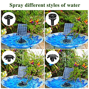 AISITIN 3.5W Solar Fountain Pump, Solar Fountain Outdoor with Upgraded Glass Solar Panel and Nozzles, Solar Water Fountain Pump for Bird Bath, Ponds, Garden, Fish Tank and Swimming Pool