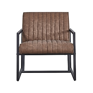 Brown Chairs, Living Room Accent Chair Armchair Leather Comfy Modern Home Furniture 25.98" L X 26.77" W X 29.53" H
