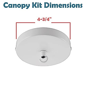 Aspen Creative 21510-22 Chandelier & Light Fixture Canopy Kit, 4-3/4" Diameter, 7/16" Center Hole, 2 Pack, Matte White