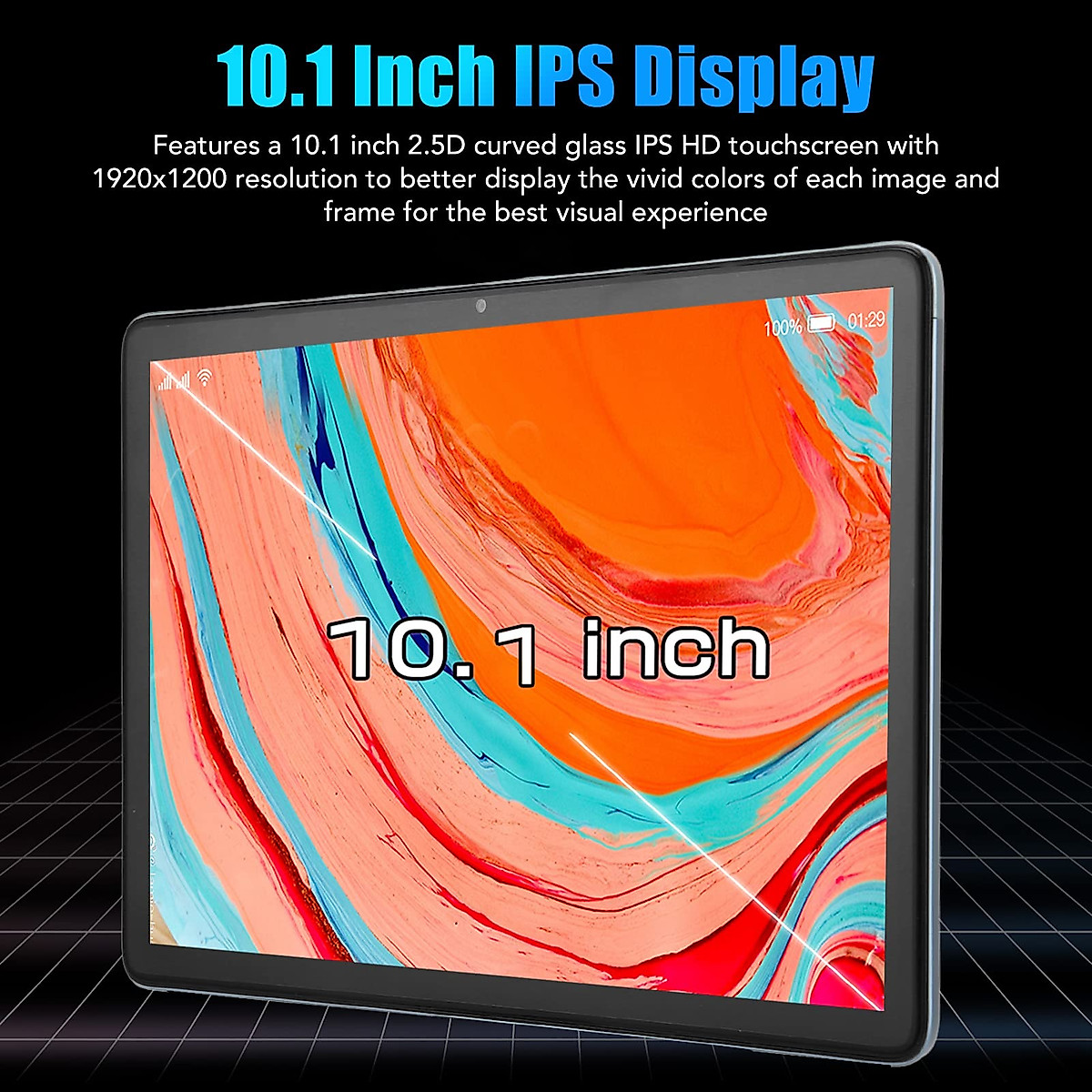 GLOGLOW 10.1 Inch Tablet, Tablet with GPS Sensor Front 5MP Rear 13MP US Plug 100‑240V Octa Core 8GB RAM 128GB ROM 2.4G 5G WiFi for Android 11 for Entertainment (Light Blue)
