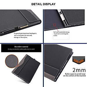Cover Case for 15.6'' HP Envy x360 2-in-1 Laptop 15t-fe 15-fh 15z-fh 15-fe 15-ew 15t-ew 15z-ey & HP Pavilion x360 Convertible 15t-dw 15-er，PU Leather Protective Shell Detachable Laptop Bag(Dark Blue)