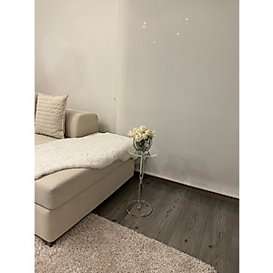 QIXIN Minimalist Acrylic Side Table Clear Acrylic Drink Table Small Round Side Table Small Table for bdaroom Small Drink Table Small Round Table