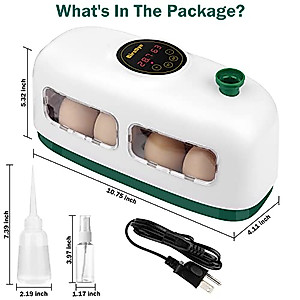 Egg Incubator for Hatching Chicks, 8 Eggs Poultry Hatcher, Cute Little Train Shape Egg Incubator, with Humidity Temperature Control, for Chickens Ducks Goose Quail Birds