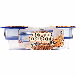 Cook's Choice XL Original Better Breader Batter Bowl- All-in-One Mess Free Breading Station Tray for at Home or On-the-Go - Pour in Seasoning, Add Meat or Vegetables of Choice, & Just Shake