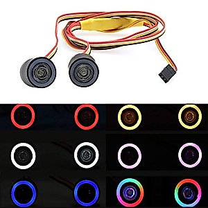 GLOBACT OGRC RC LED Light Kit Headlights Angel Eyes with 12 Modes for Traxxas TRX-4 Axial SCX10 RC4WD 1/10 RC Rock Crawler Car Accessories