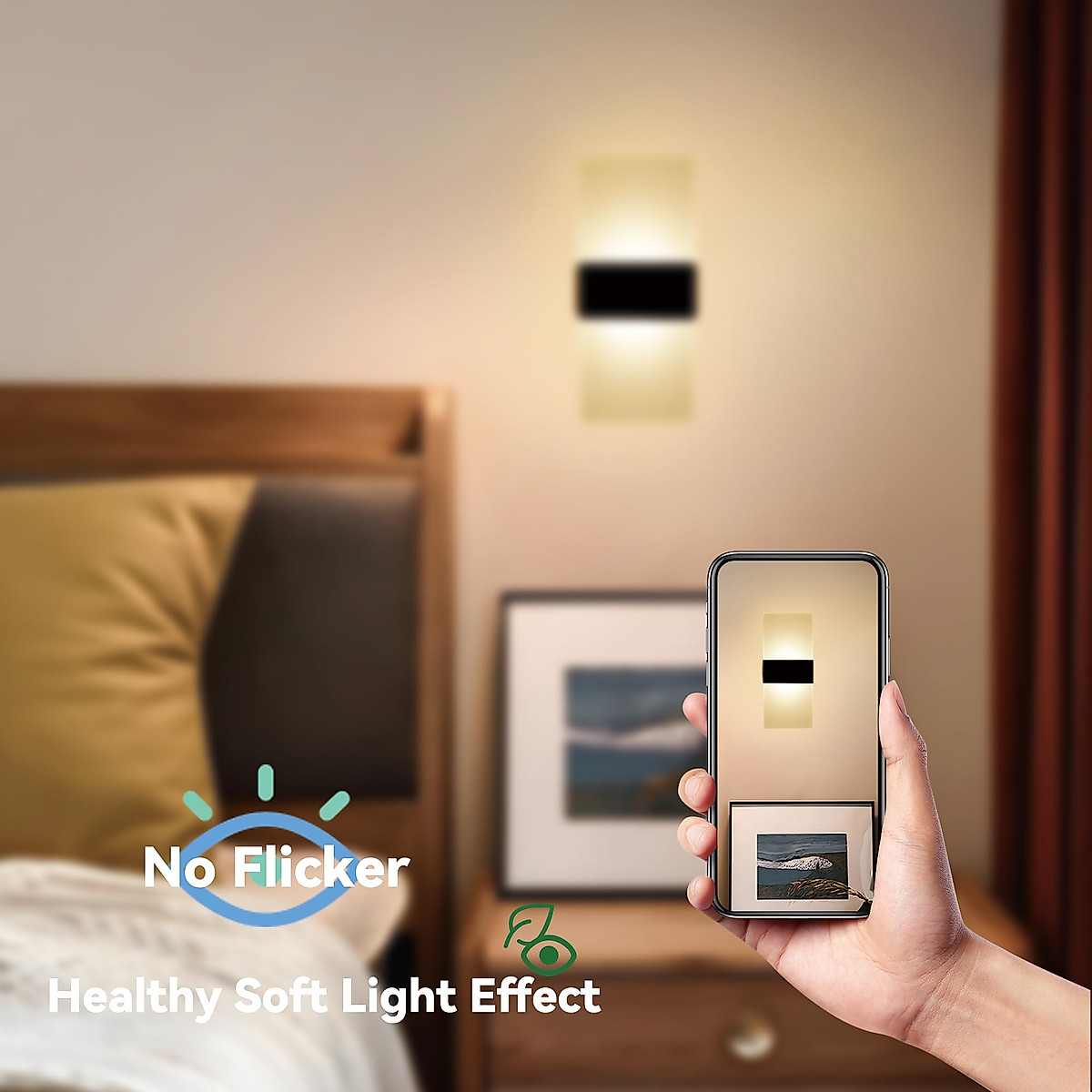 FelRelWel Rechargeable Wall Sconces,2 PCS Modern Acrylic Bedside LED Wall Lamps for Living Room Bedroom Hallway,USB Rechargeable Battery Operated Cordless Night Light,Touch Control,Warm Light Dimmable