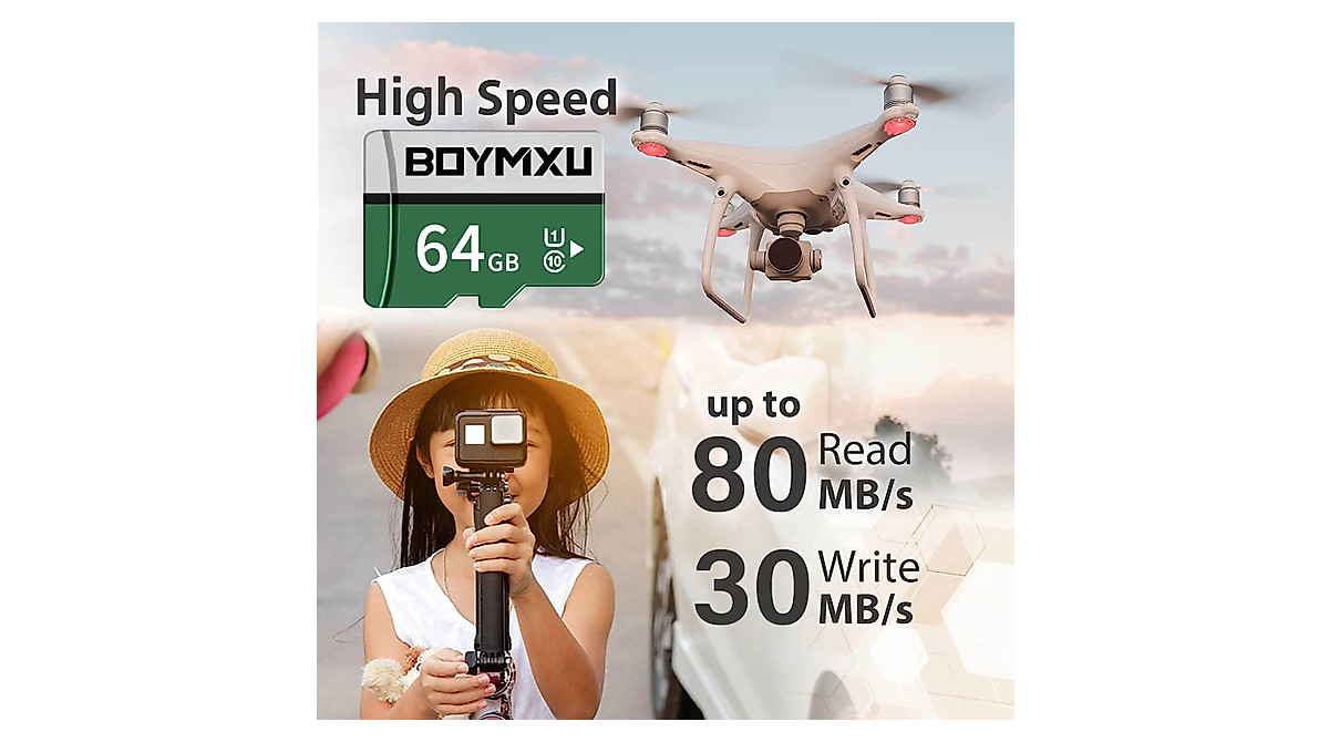 Buy BOYMXU 64GB TF Memory Card 2 Pack - High-Speed Class 10 Storage