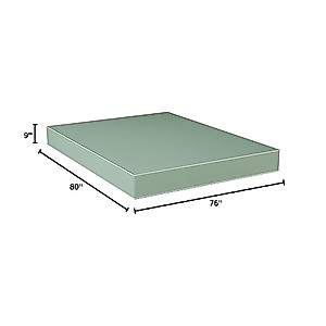 Greaton, 9-Inch Medium Firm Pocket Coil Water-Resistance Vinyl Mattress, Easy to Clean, Comfortable & Noise Free, King, Green