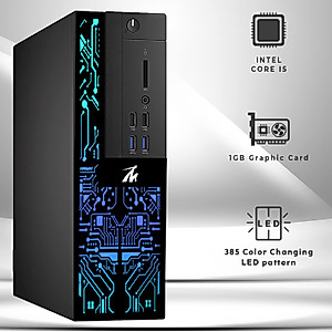 TechMagnet Computer Desktop PC, Intel Core i5-6500, Siwa 6, New MTG Dual 27 Inch Monitor, 16GB RAM, 480GB SSD + 2TB HDD, 1GB Graphic Card, Gaming Kit, Webcam, WiFi, Windows 10 Pro (Renewed)