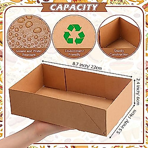 Seajan 50 Pack 40oz Disposable Food Box and 100 Pcs Sandwich Wrapping Paper Kraft Paper Food Tray Paper Food Containers Paper Trays for Food Foldable Fast Food Holders Greaseproof Liners for Snack
