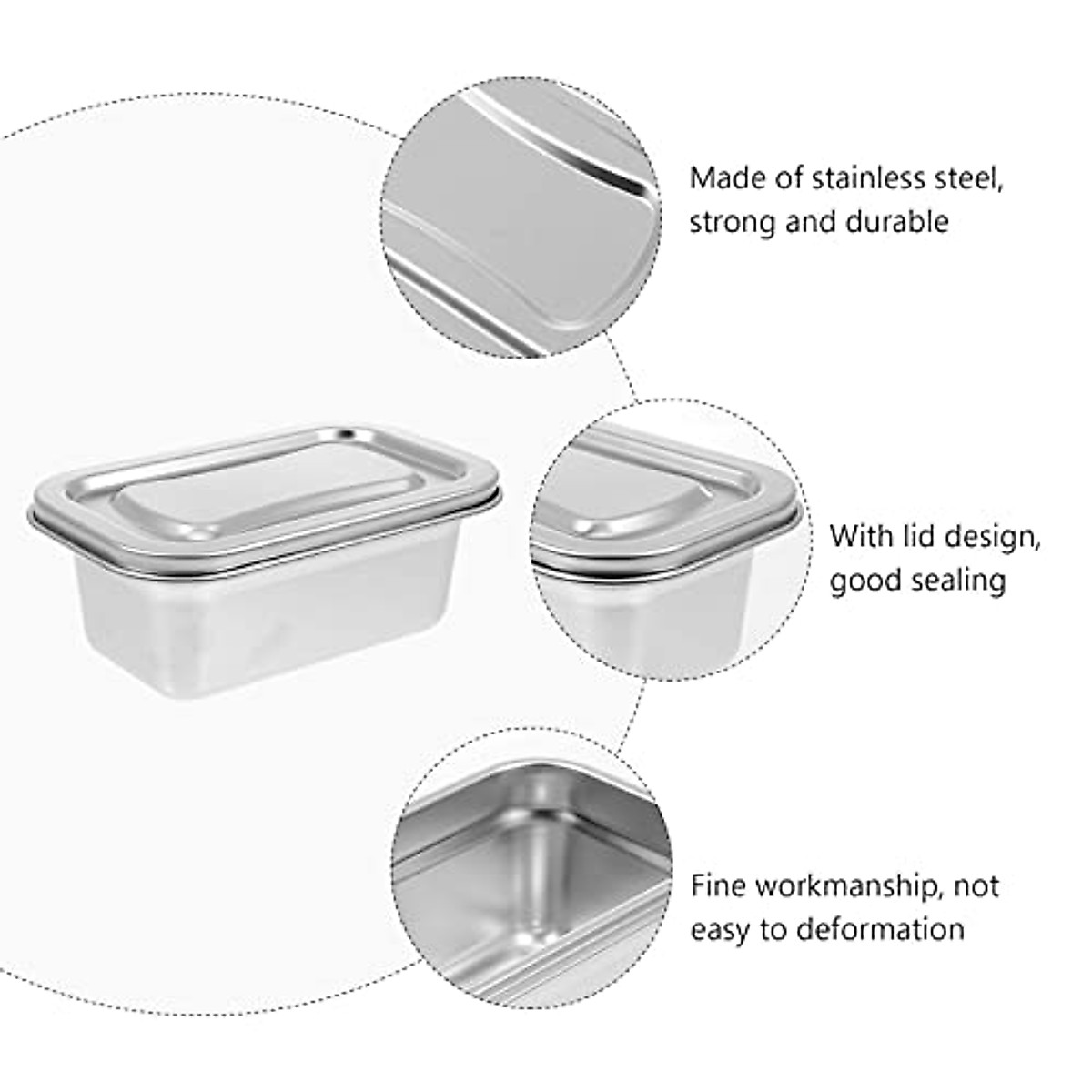 UPKOCH 1 Pc Ice Cream Container Stainless Steel Keeper with Lid Reusable Storage Tubs Refrigerator Storage for Sorbet Frozen Yogurt