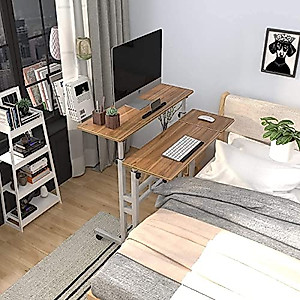 soges Adjustable Stand Up Desk 23.6 inches Computer Mobile Desk Workstation with Standing and Seating (Oak)