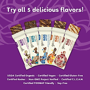 GoMacro Kids MacroBar Organic Vegan Snack Bars - Chocolate Chip Cookie Dough (0.90 Ounce Bars, 7 Count)