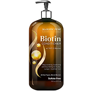 Majestic Pure Biotin with DHT Blocker Complex Shampoo & Conditioner Set (16 oz each) and Biotin Conditioner (16 oz) Bundle
