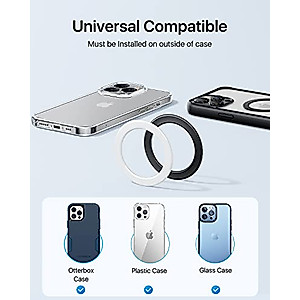 andobil MagStick Magnetic Ring, [Auto-Aligning, Easy-Install] Wireless Charging Adapter, Magnet Sticker Compatible with MagSafe/iPhone 14/13/ 12/11/ X, S22/ S21 etc, Mag Safe Accessories, 2 Pack