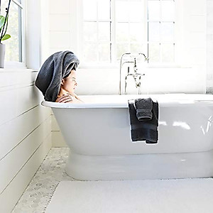 Supima Cotton 3 Piece Bath Towel Set by Laguna Beach Textile Co - Bath Towel, Hand Towel, Washcloth - Hotel Quality, Plush, 730 GSM Pewter Gray