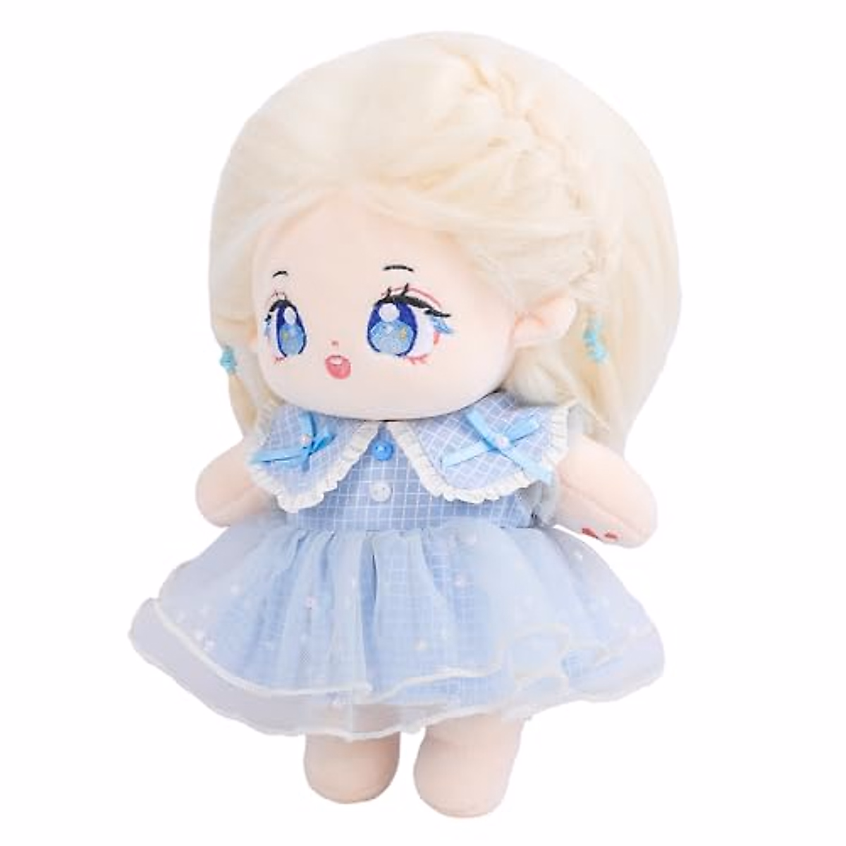 DONTNO 9 Inches Baby Doll Soft Plush Dolls Toy,Plush Pillow Stuffed Dolls Toy Birthday Gifts for Girls Kids(Blue)